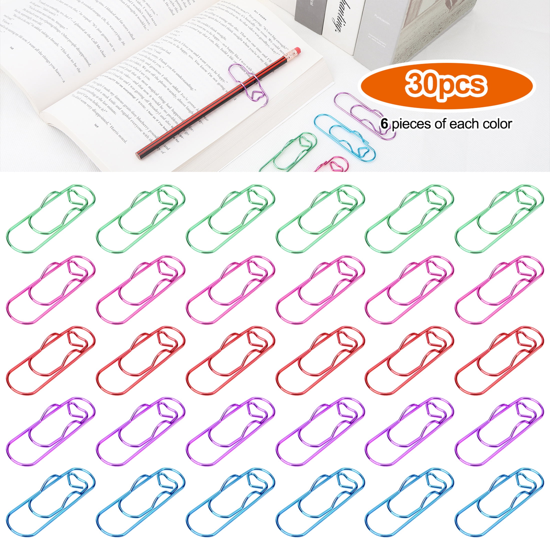 30 Pcs Metal Pen Clips, TSV Pencil Holder Clips Inserts Paper Clip ...