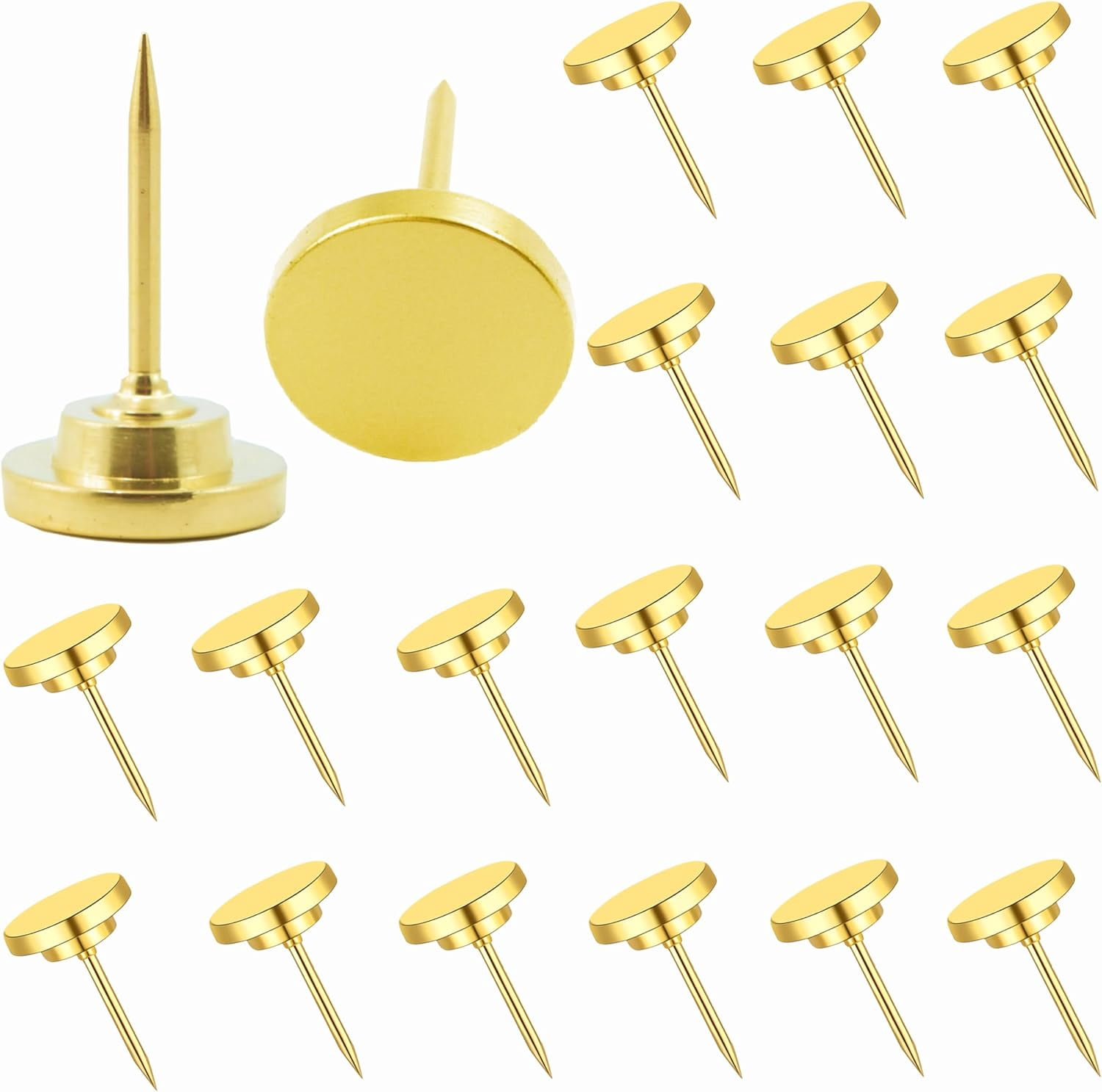 30 Pcs Metal Push Pins Gold Thumb Tacks or for Cork Board Bulletin ...