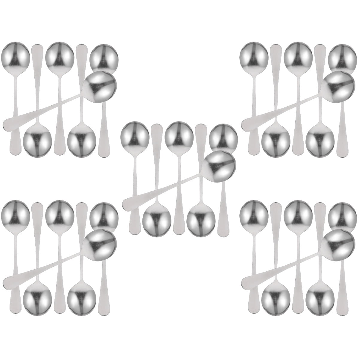 30 Pcs Metal Soup Spoons Stainless Steel Soup Spoons Metal Mixing