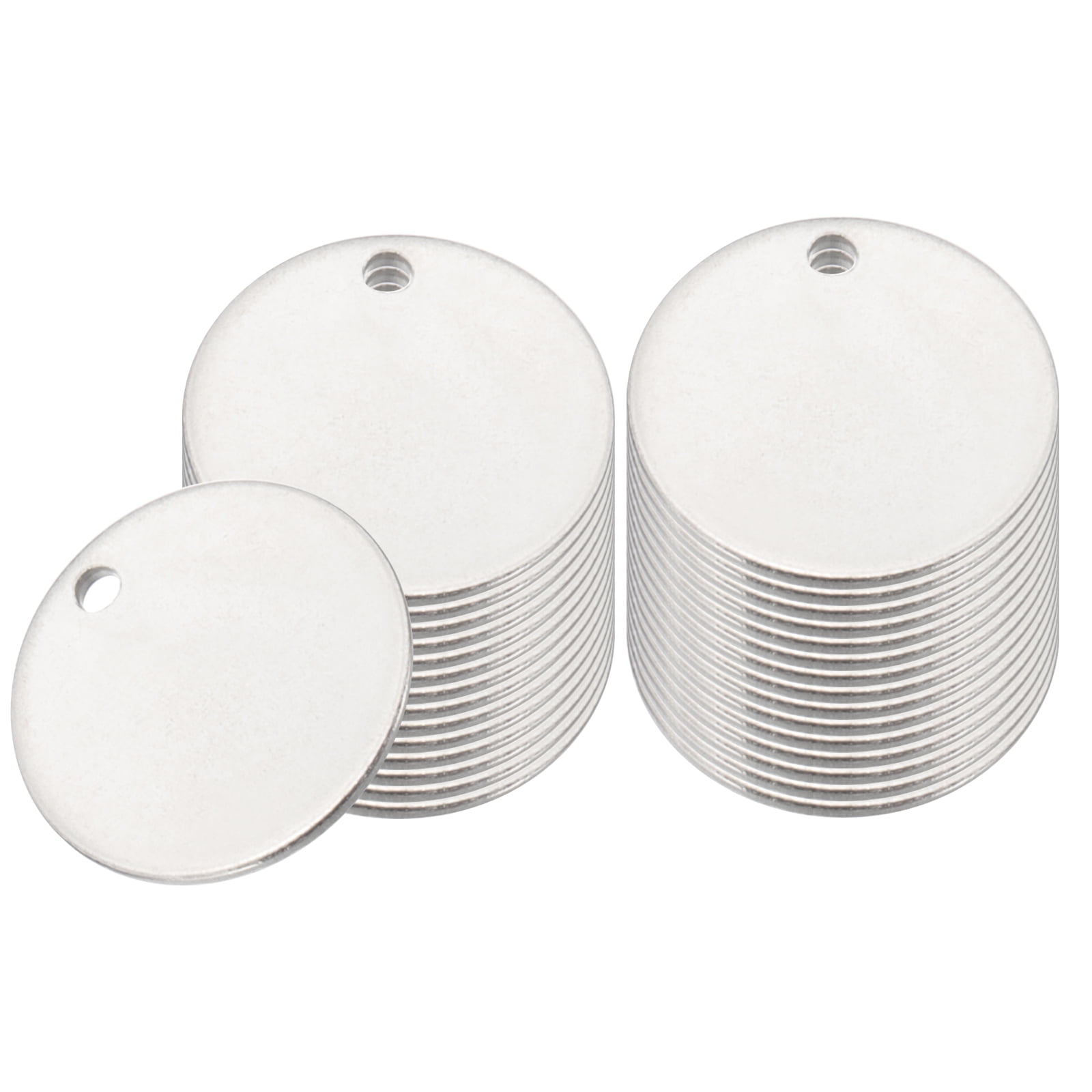 30 Pcs Metal Stamping Blanks, 12mm Round Stamping Name Tags Stainless ...
