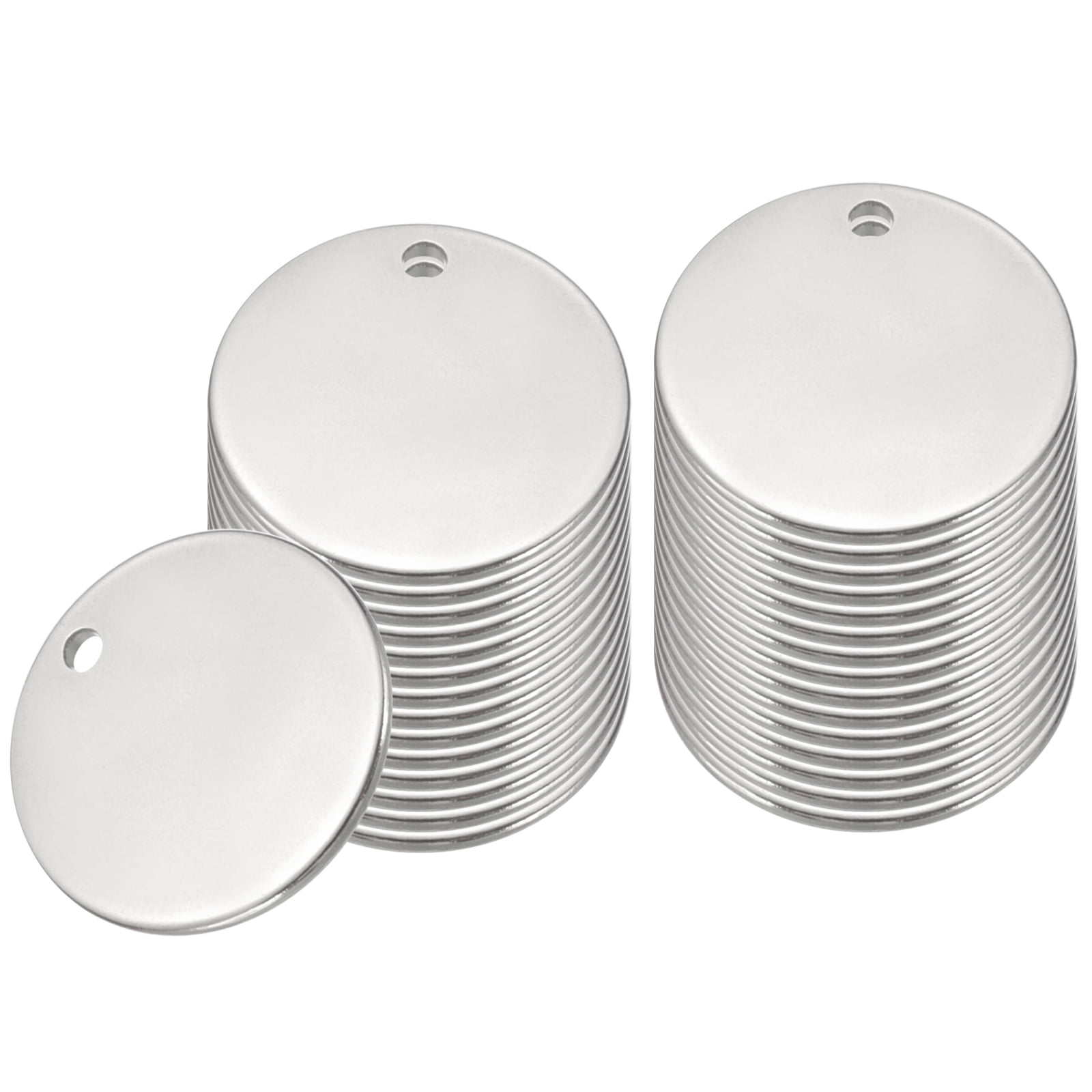 30 Pcs Metal Stamping Blanks, 15mm Round Stamping Name Tags Stainless ...