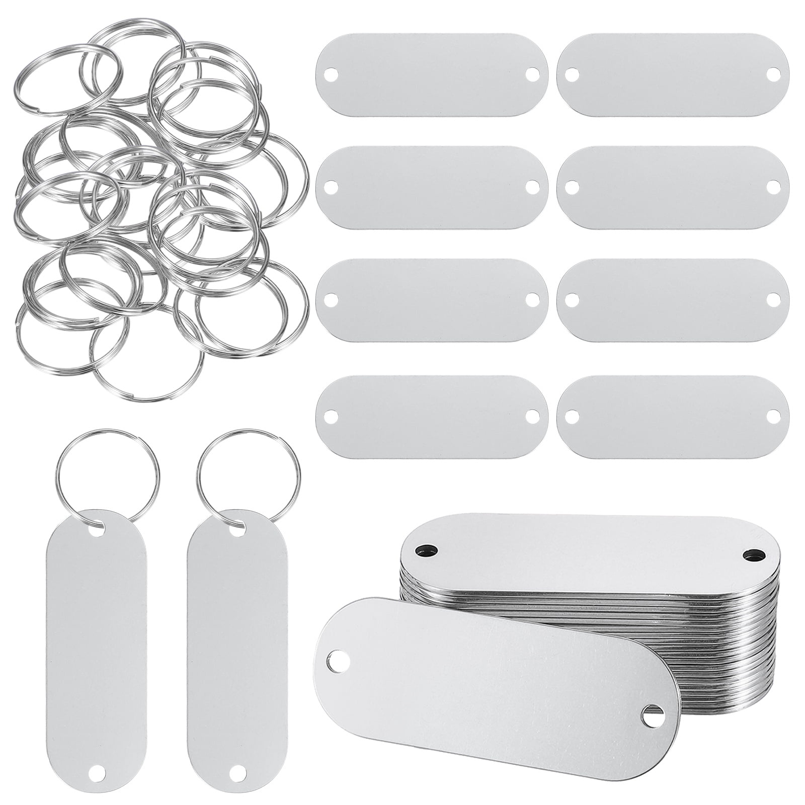 30 Pcs Metal Stamping Blanks, 2inch Stamping Name Tags Stainless Steel ...