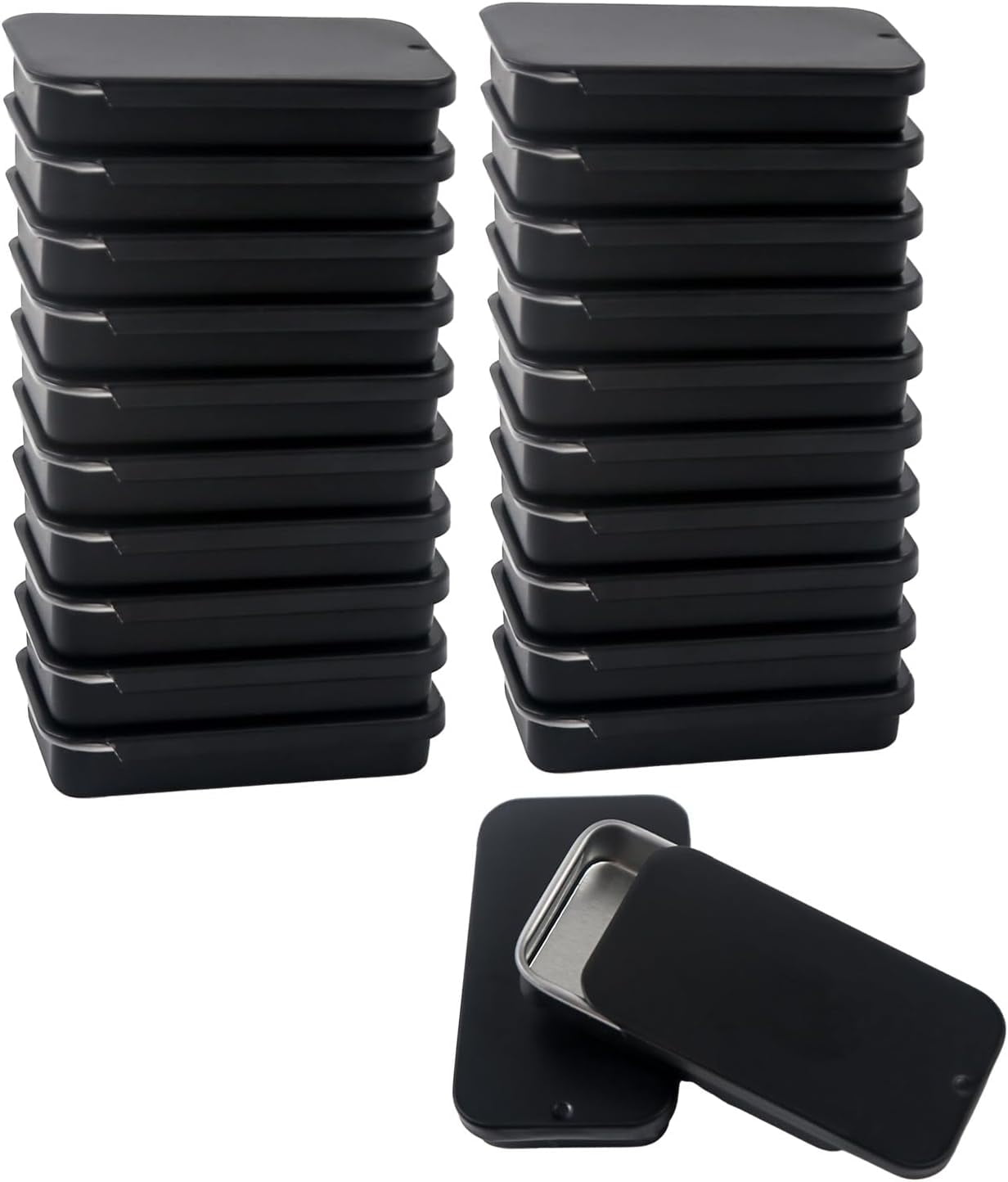 30 Pcs Metal Tin Mini Slide Top Tin Rectangular Storage Containers Box ...