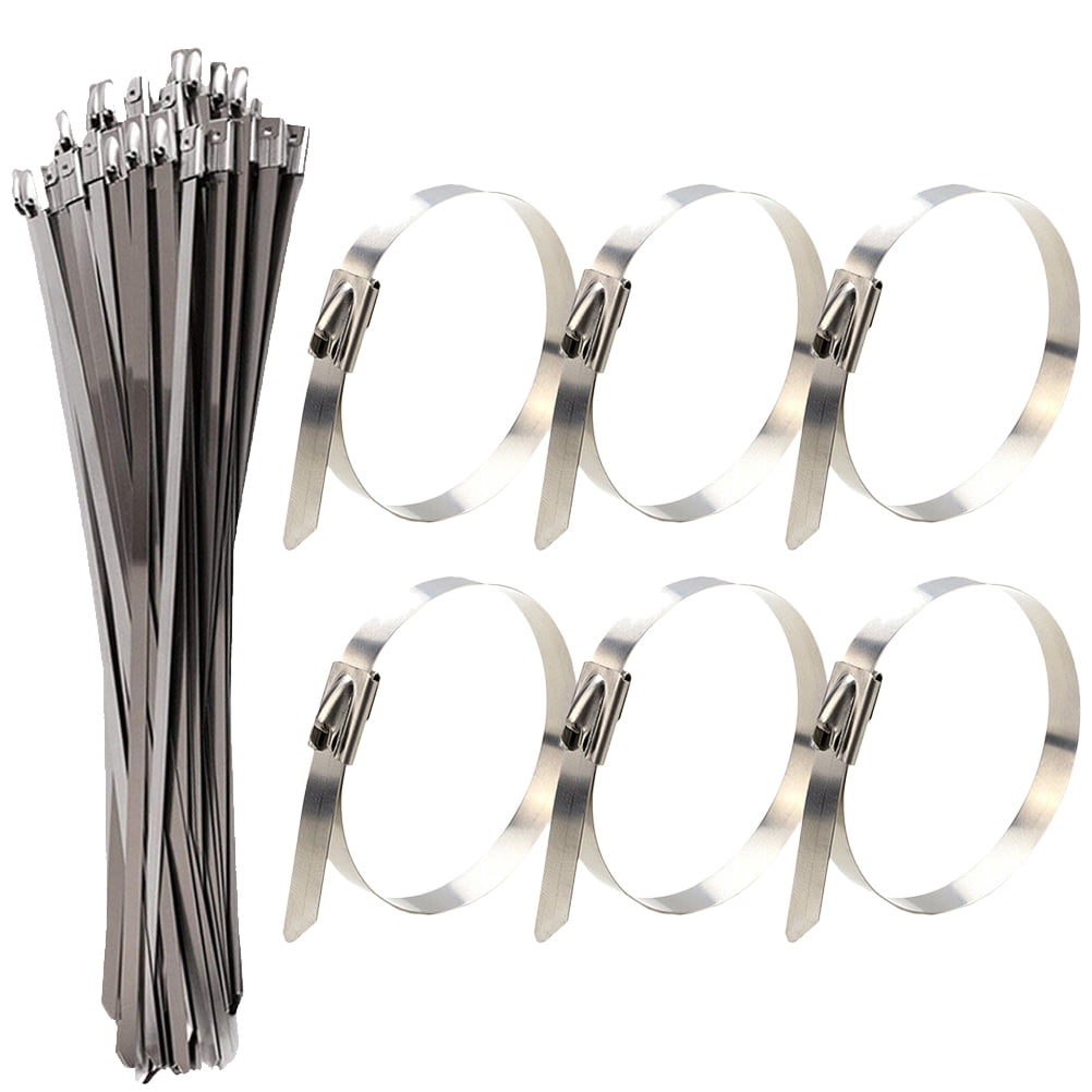 30 Pcs Metal Zipper Tie Stainless Steel Self-locking Ties Chain Cable ...