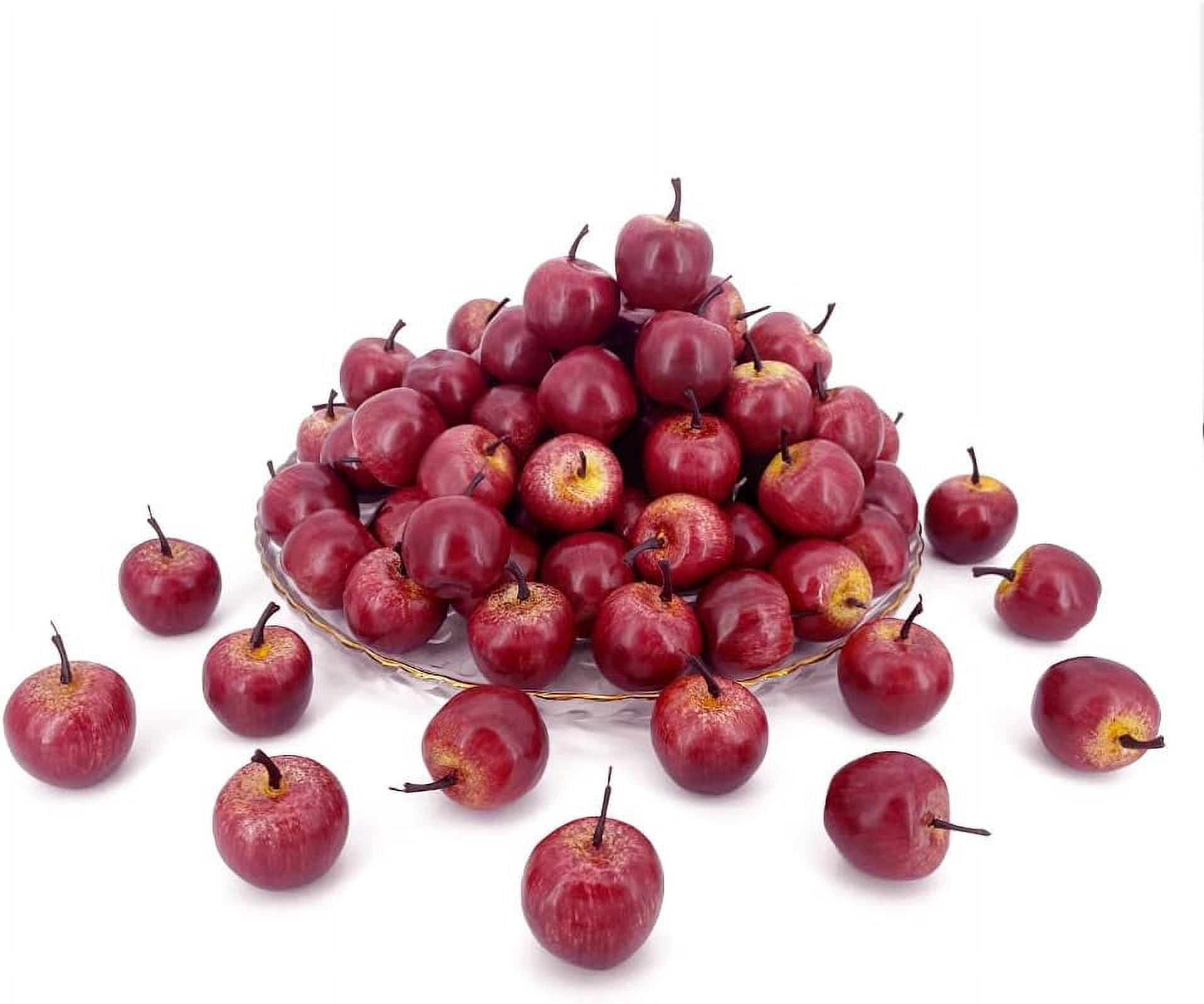 30 Pcs Mini Artificial Apples, Fake Little Green Apple Mini Fruits ...