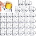 30 Pcs Mini Clear Plastic Beer Mugs, 1 oz Reusable Shot Glasses with ...