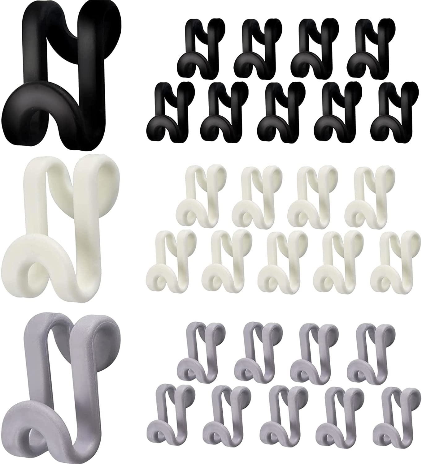30 Pcs Mini Clothes Hanger Connector Hooks Heavy Duty Closet Organizer ...