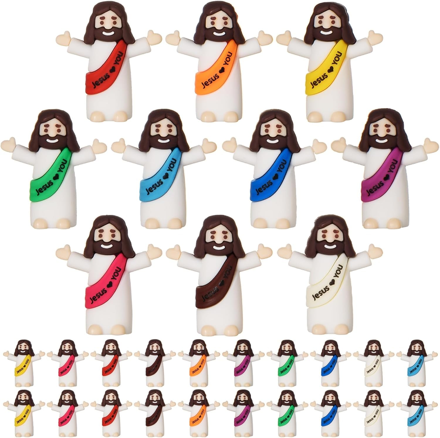 30 Pcs Mini Jesus Figures Jesus Loves You Jesus Doll Little Jesus ...