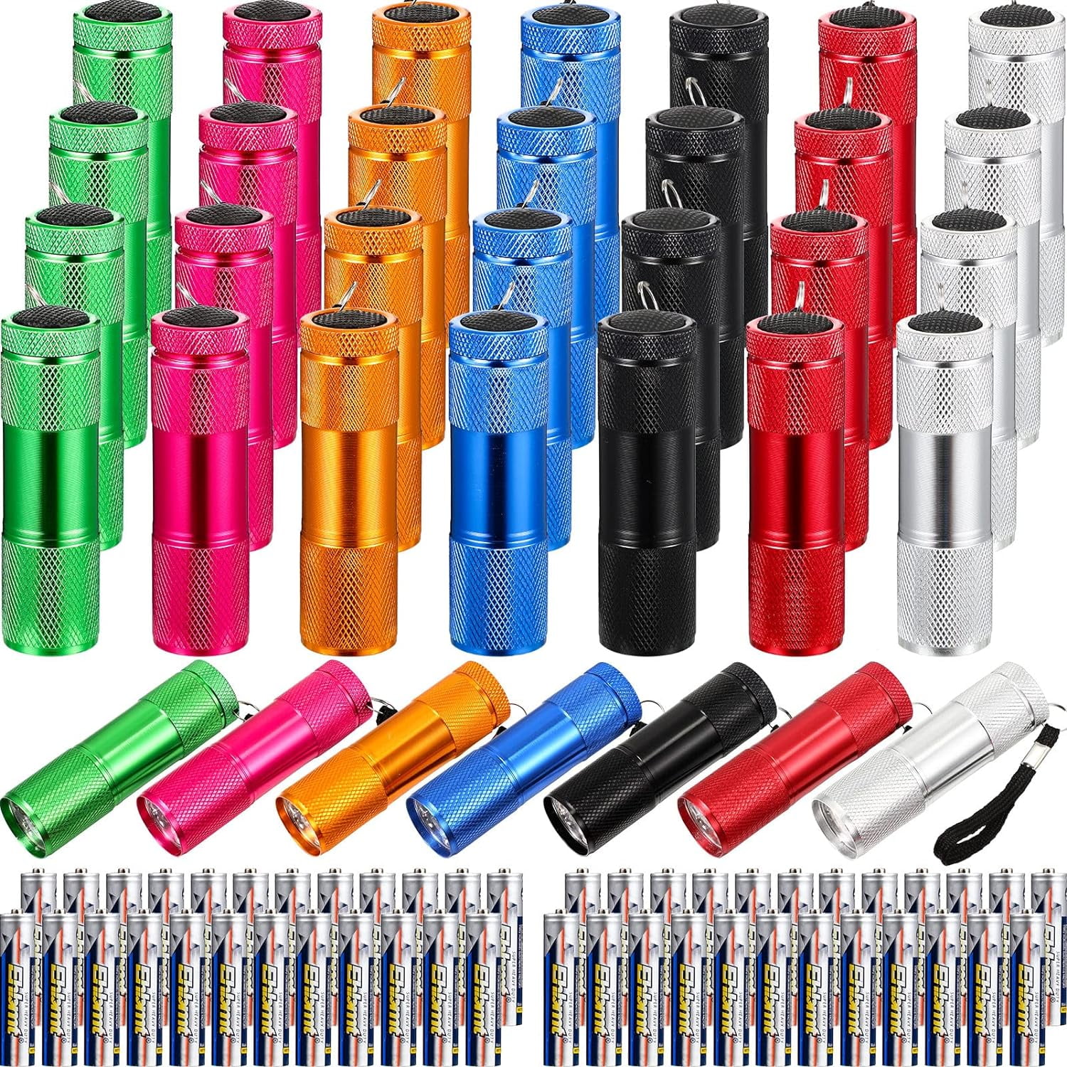 30 Pcs Mini Kids Flashlight Set Aluminum LED Handheld Torches 7 Colors ...