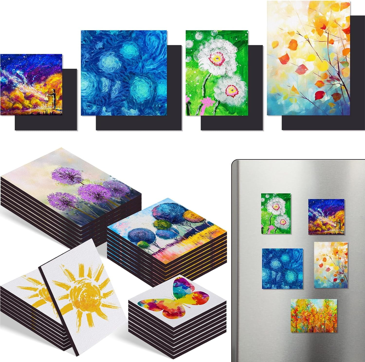 30 Pcs Mini Magnetic Canvas Panel Magnetic Canvas Boards Magnetic ...
