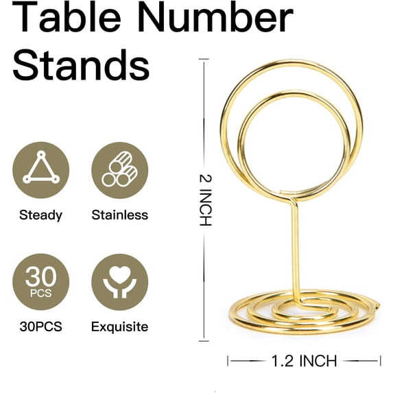 30 Pcs Mini Place Card Holders,Place Card Holders, Wire Picture Holders ...