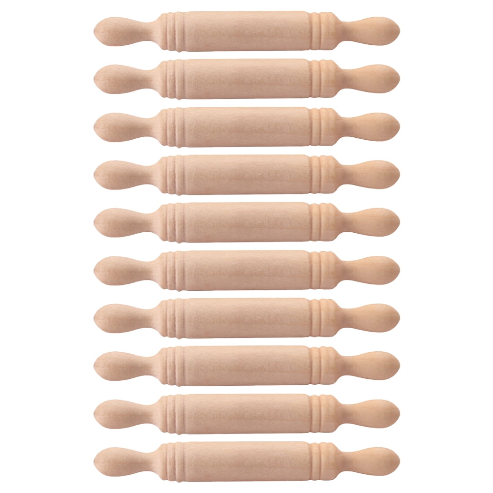 30 Pcs Mini Wood Rolling Pin Christmas Pins Wooden Miniature Pastry ...