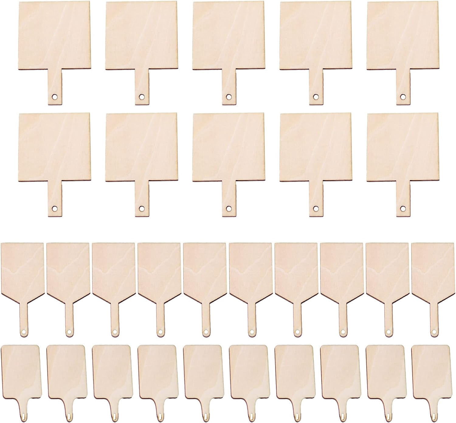 30 Pcs Mini Wooden Cutting Board with Handle,Unfinished Wood Blank ...