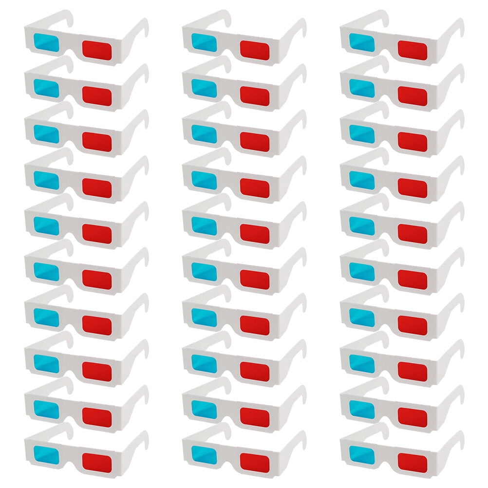 30 Pcs Video Glasses Anaglyph Cardboard Steampunk Goggles Rave Child ...