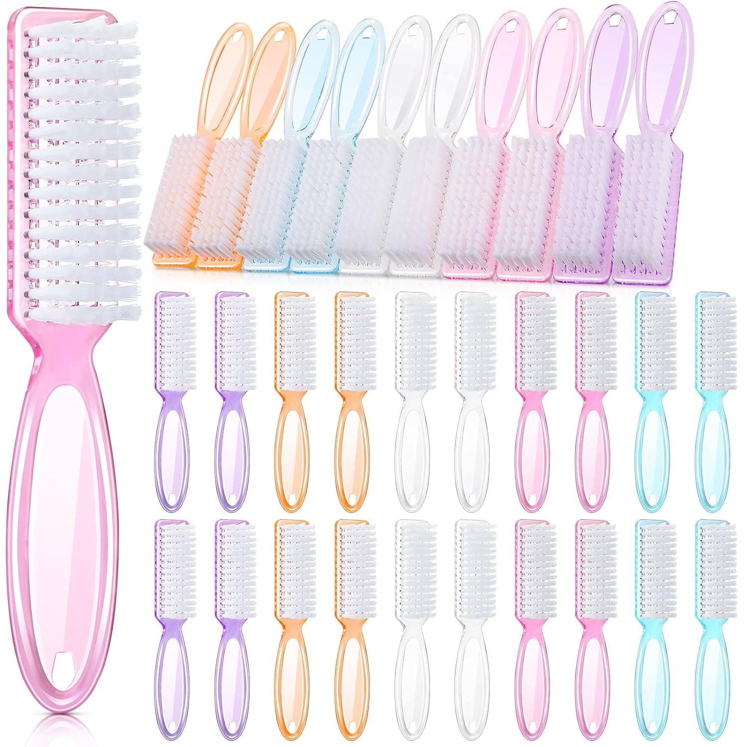 30 Pcs Nail Scrubber Brushes Bulk Handle Grip Manicure Brushes for ...