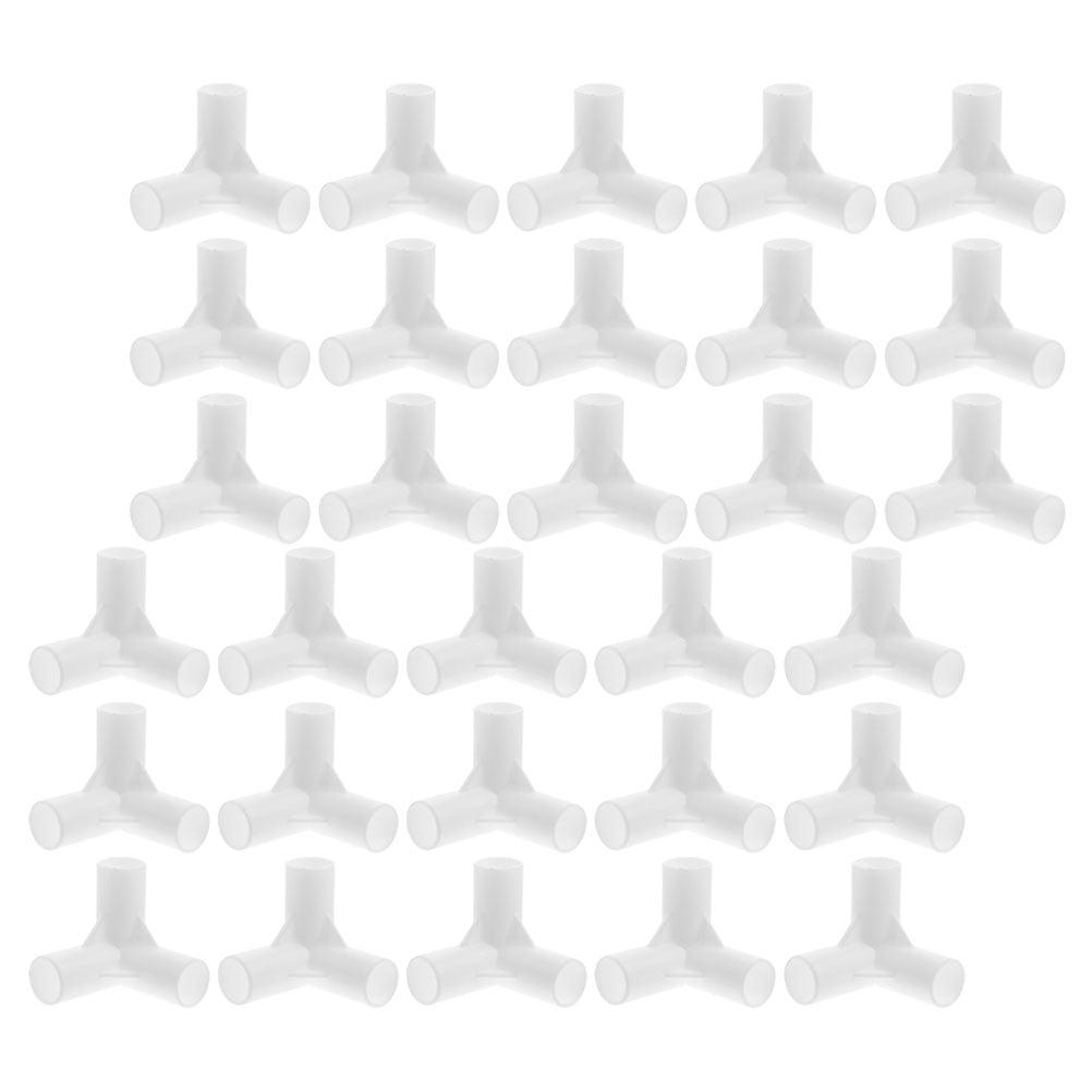 SHANNOY Canopy Tent Pipe Fittings White 30Pcs Triangle Connector 2.2In ...