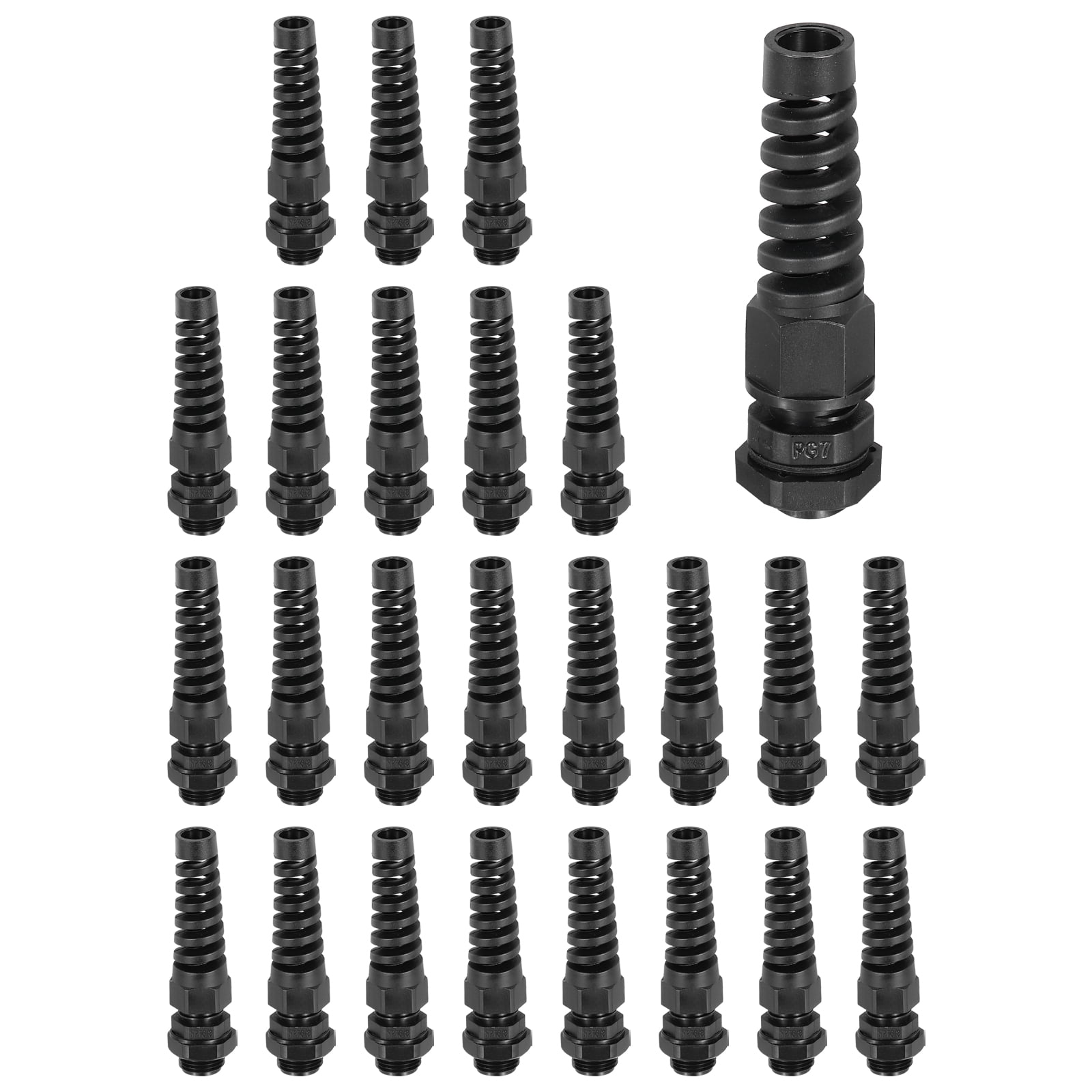 30 Pcs PG7 Cable Glands 3-7mm Connectors with Dual Seals Anti-Corrosion ...