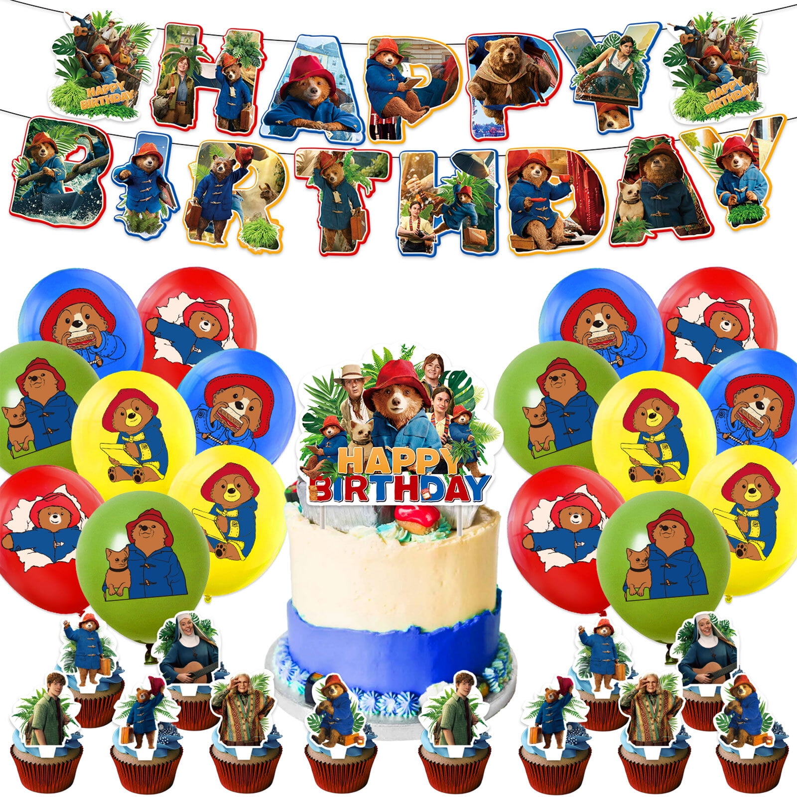 30 Pcs For Paddington in Peru Theme Birthday Party Decorations,With 1 ...