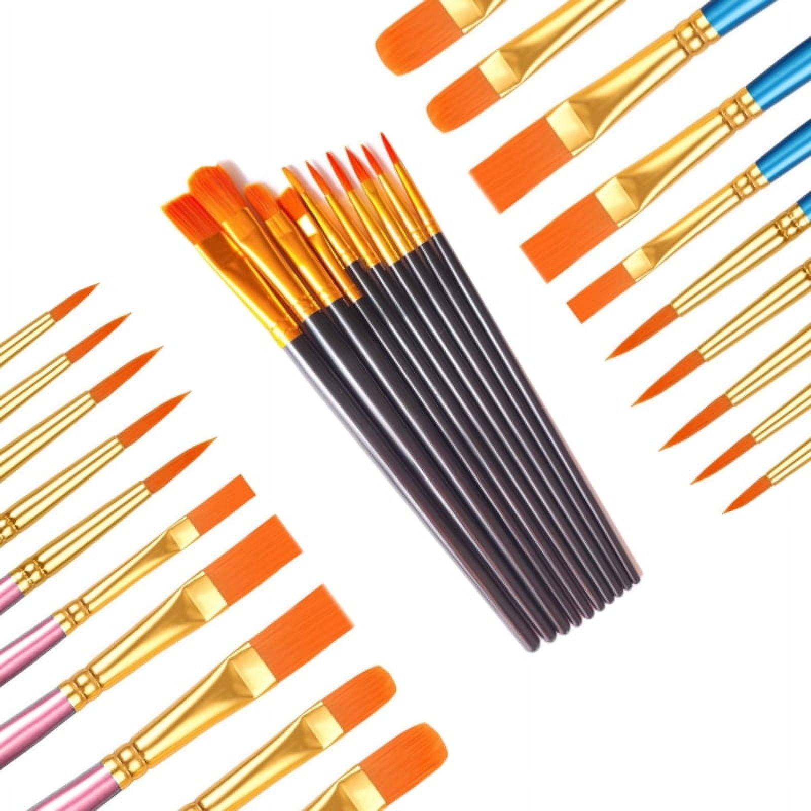 30 Pcs Paint Brushes, Acrylic Painting Brush Set, Watercolor Brushes ...