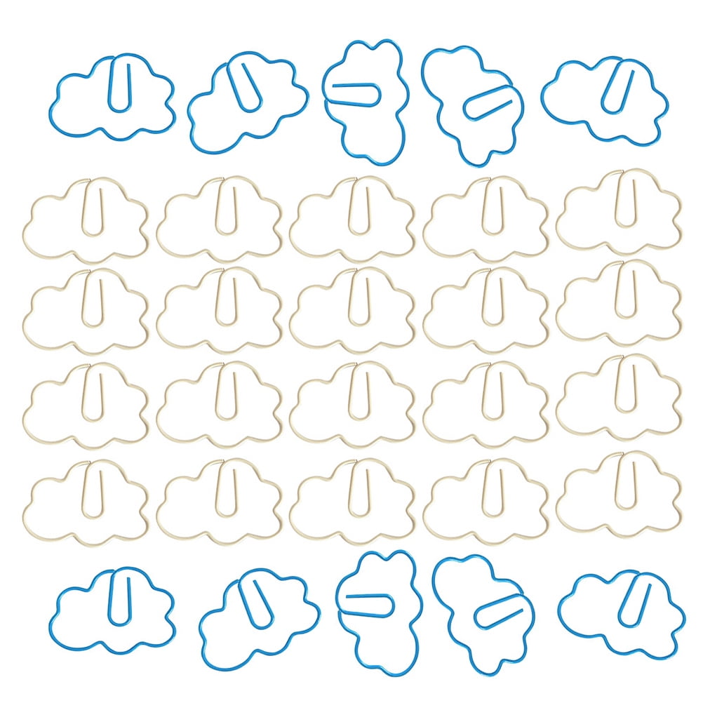 30Pcs Office Paper Clips for File Document Fixing Cloud Shaped Small ...