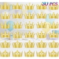 30 Pcs Paper Crown Golden King Crowns Gold Foil Party Crown Hat Cap for Birthday Celebration ...