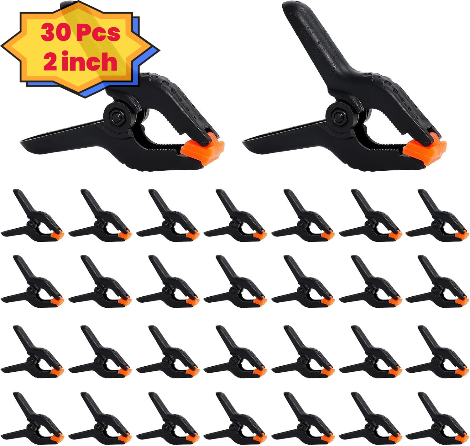 30 Pcs Parts Nylon Spring Clamps, SPOKKI 2 Inch Heavy Duty Nylon Spring ...