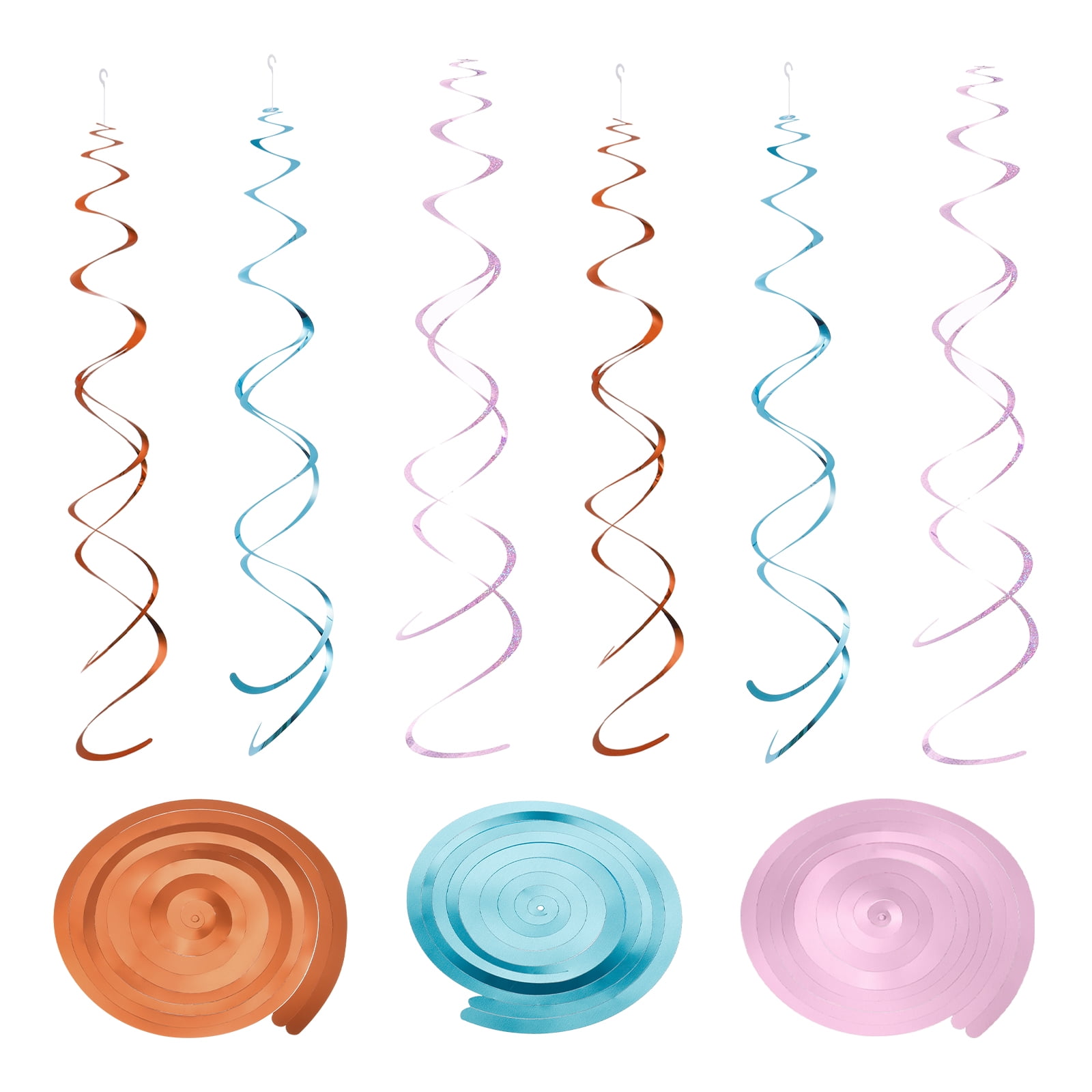 30 Pcs Party Hanging Swirls Double Strip Streamer Ceiling Hanging ...