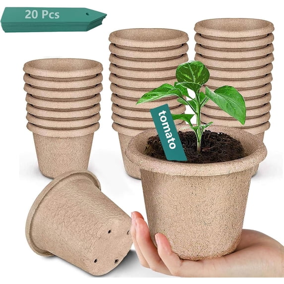 30 Pcs Peat Pots for Seedlings, 4.33 inch Biodegradable Seed Nursery ...