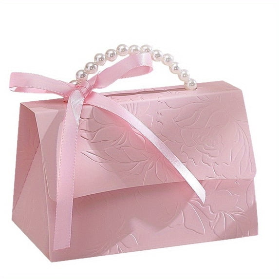 30 Pcs Pink Gift Box – Elegant Pearl Ribbon Foldable Paper Gift Boxes ...