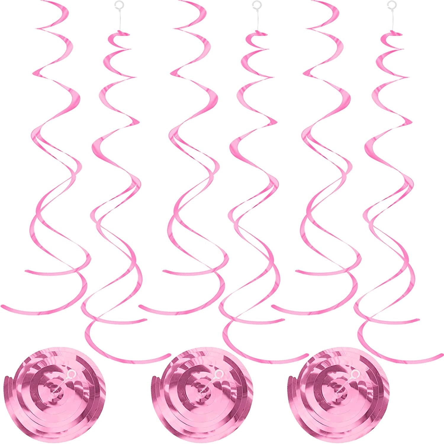 30 Pcs Pink Swirls Decorations Hanging Swirl Decorations Pink Party ...