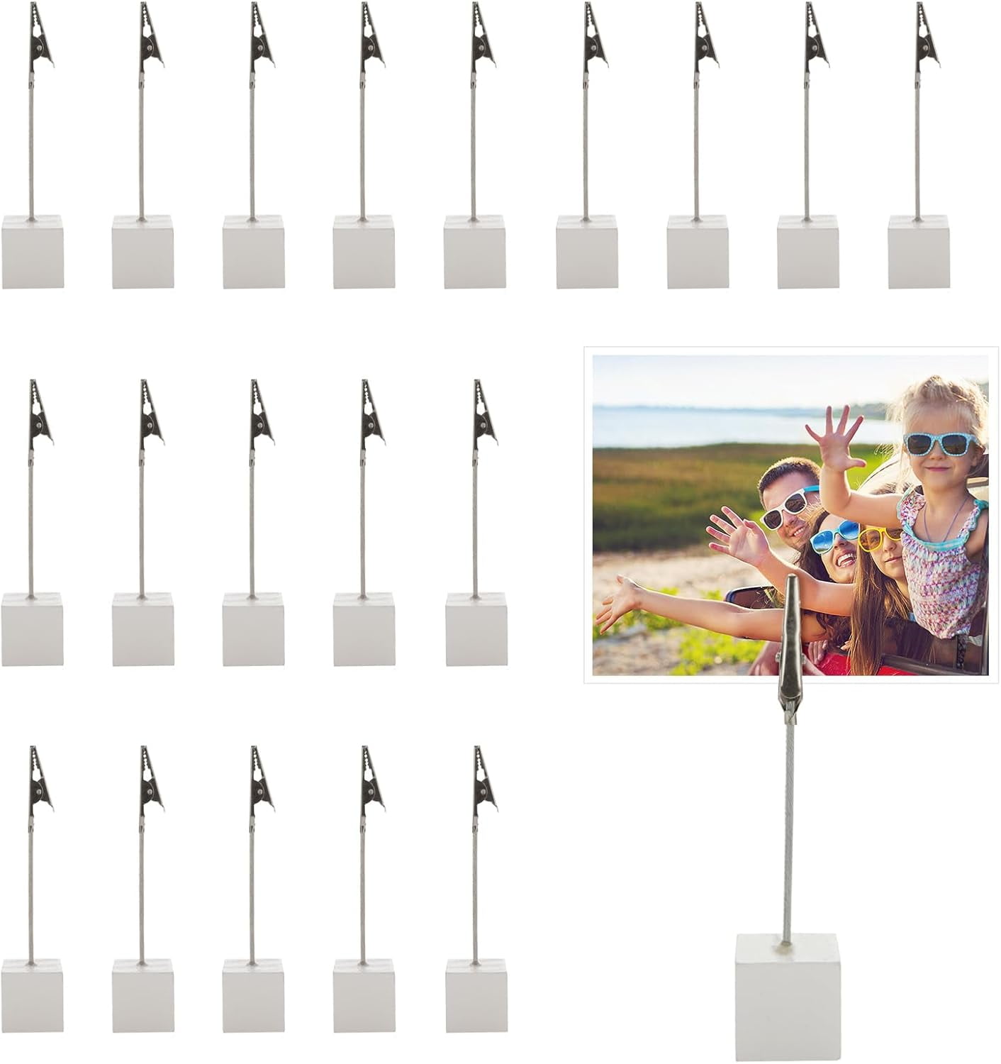30 Pcs Place Card Holder Cube Photo Clips Holder with Alligator Clip ...