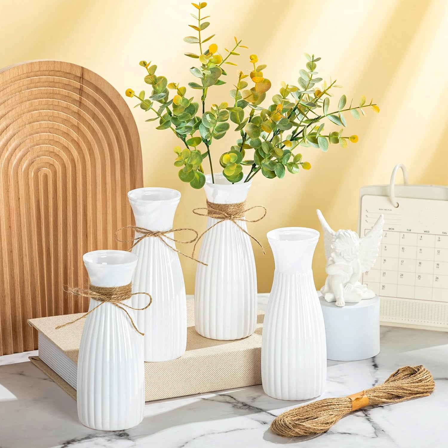 30 Pcs Plastic Flower Bud Vases Bulk with Twines Ropes Small Mini ...