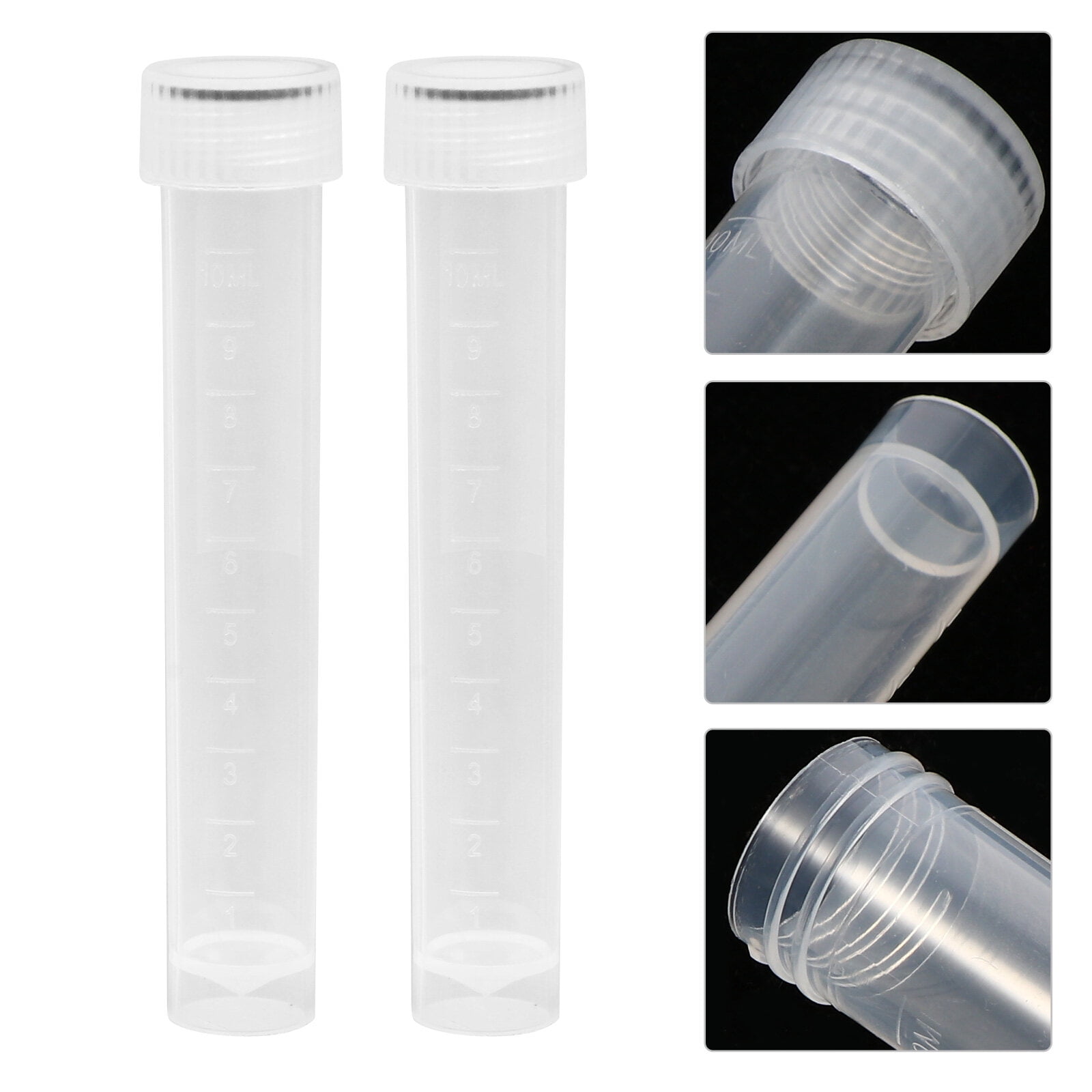 30 Pcs Plastic Test Tubes with Lids Clear Plastic Vials Sample Tubes ...
