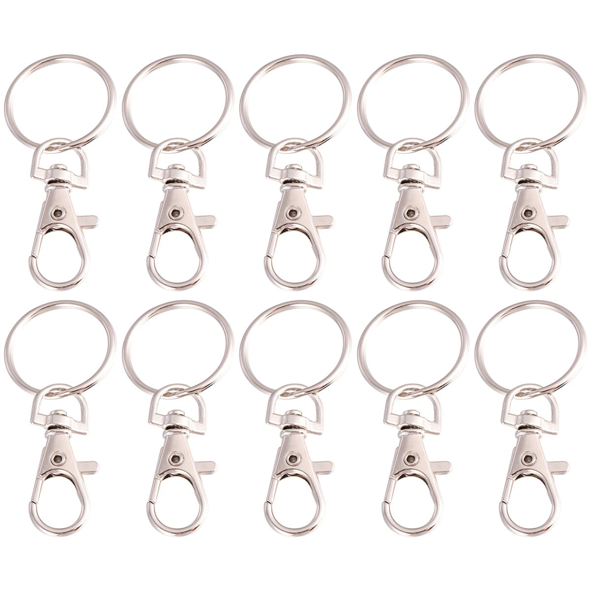 30 Pcs Plating Metal Key Ring Accessories Hook Split Metal Keychain ...