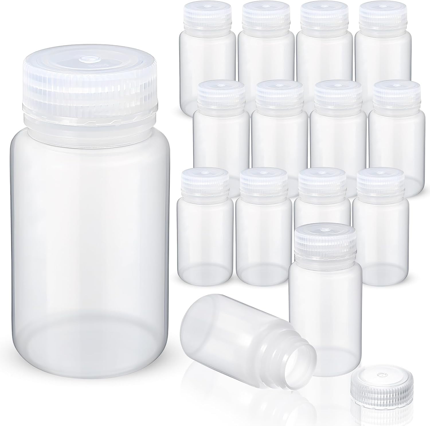 30 Pcs Polypropylene Wide Mouth Reagent Bottle Small Water Bottle 4 Oz ...