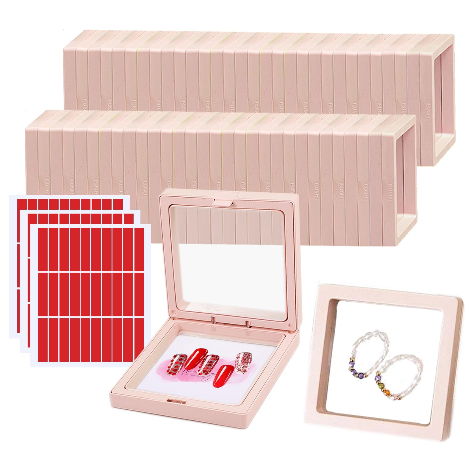 30 Pcs Press on Nail Storage Box 3D Press on Nail Packaging With 90 Pcs ...