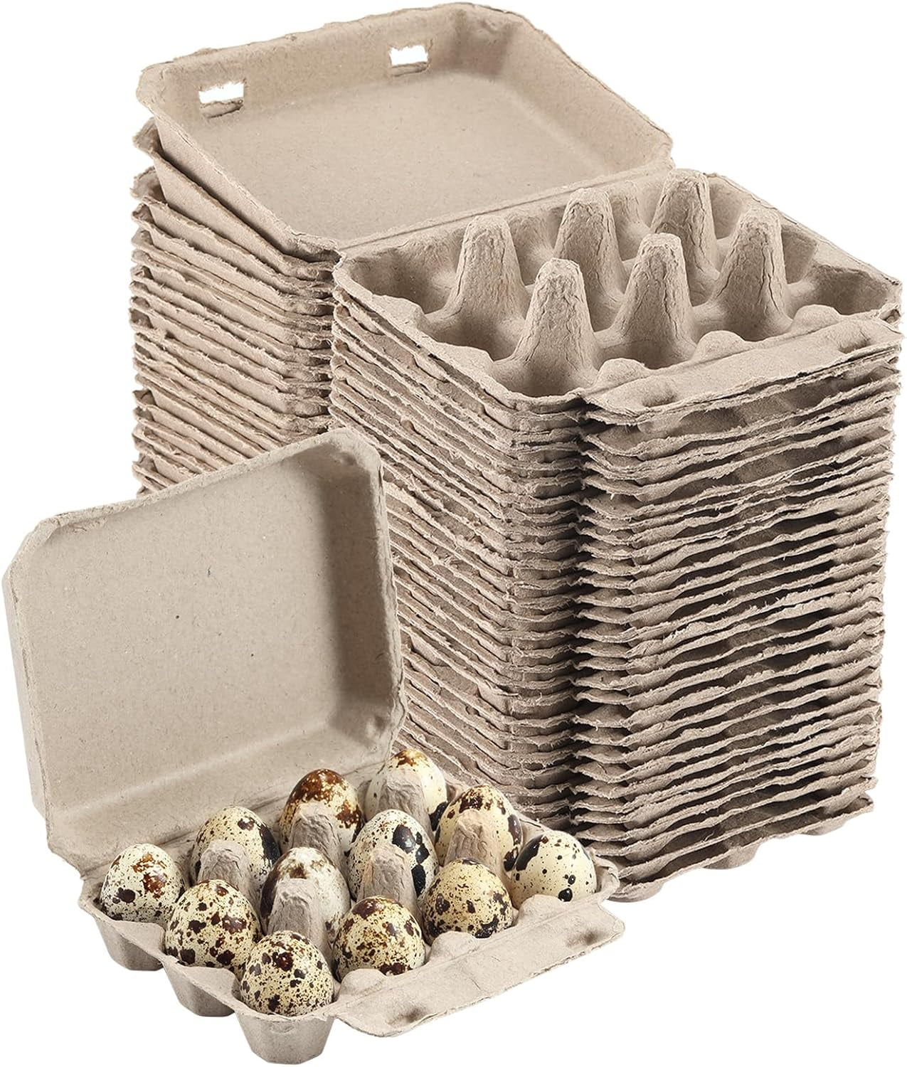 30 Pcs Quail Egg Cartons, Dozen Egg Box, 3x4 Blank Natural Color Pulp ...