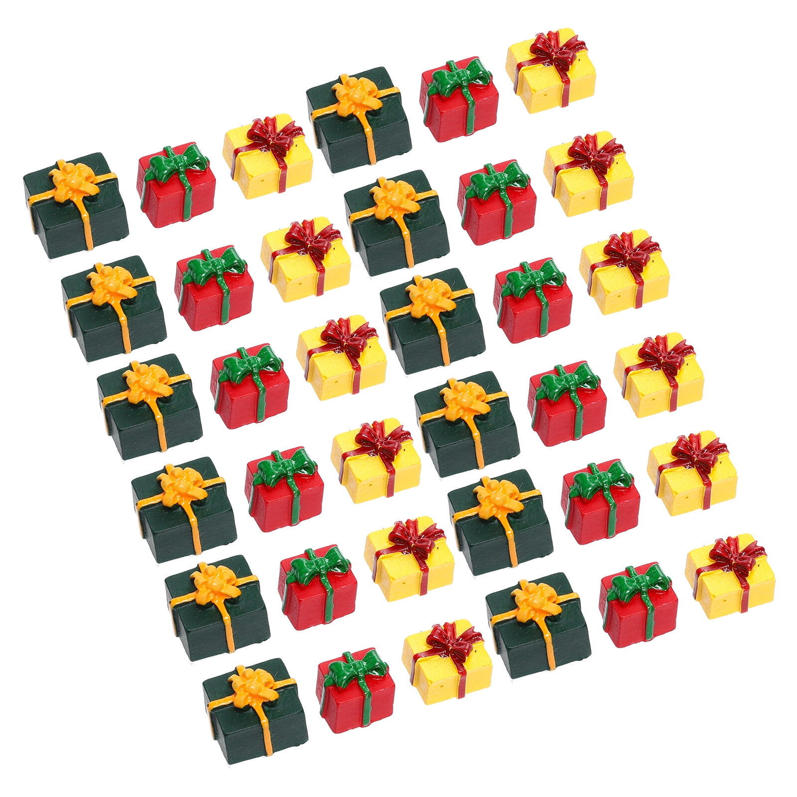 30 Pcs Resin Gift Box Christmas Decorations Figurine Gifts Presents ...