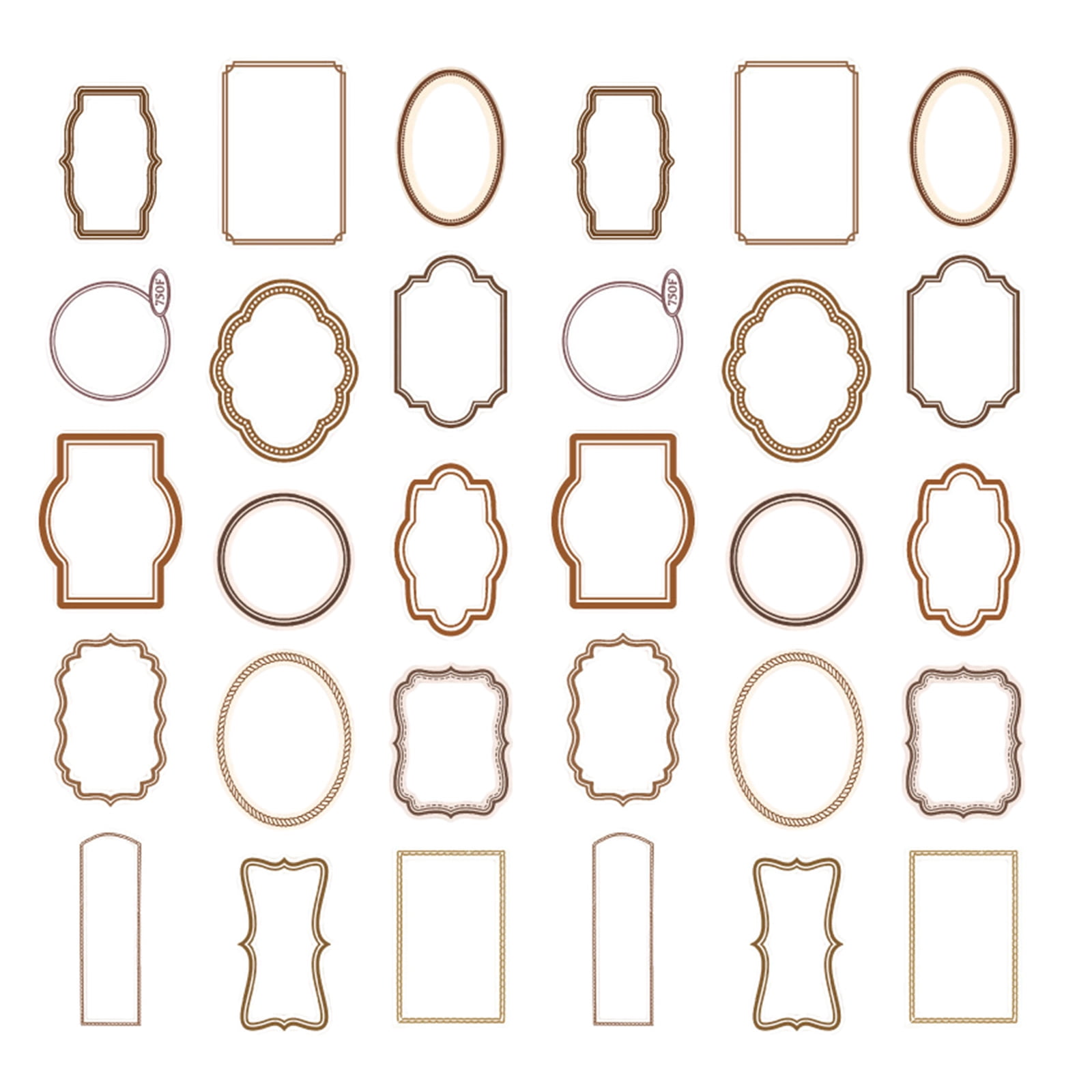 30 Pcs Retro Scrapbook Frames Vintage Picture Frame Scrapbooking ...