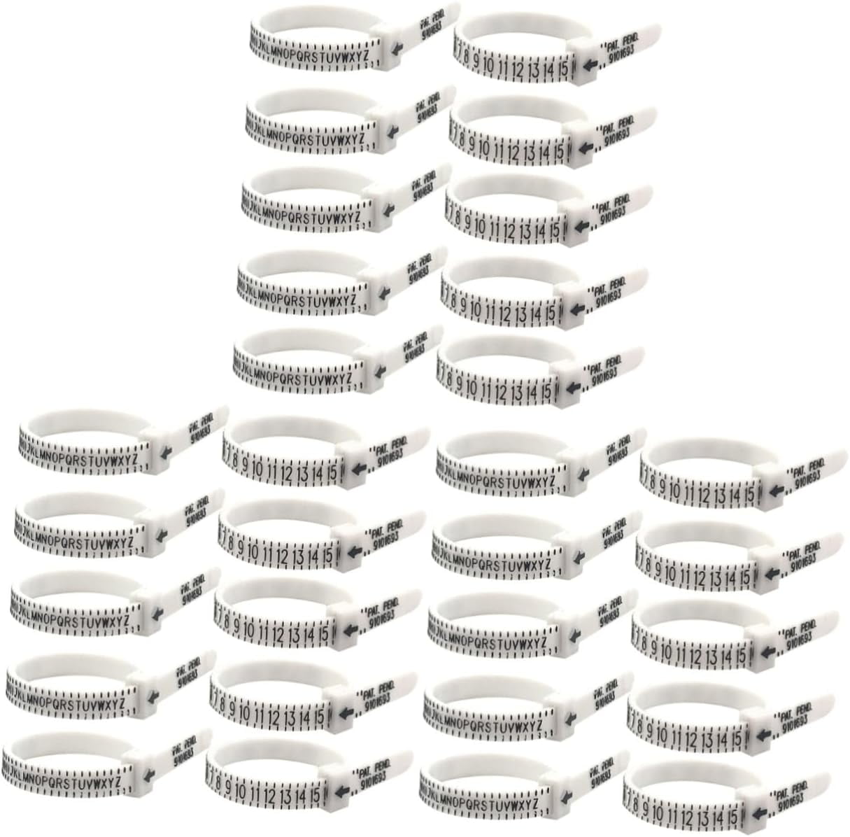 30 Pcs Ring Measuring Circle Rings Power Supply Tools Finger Ring Sizer ...