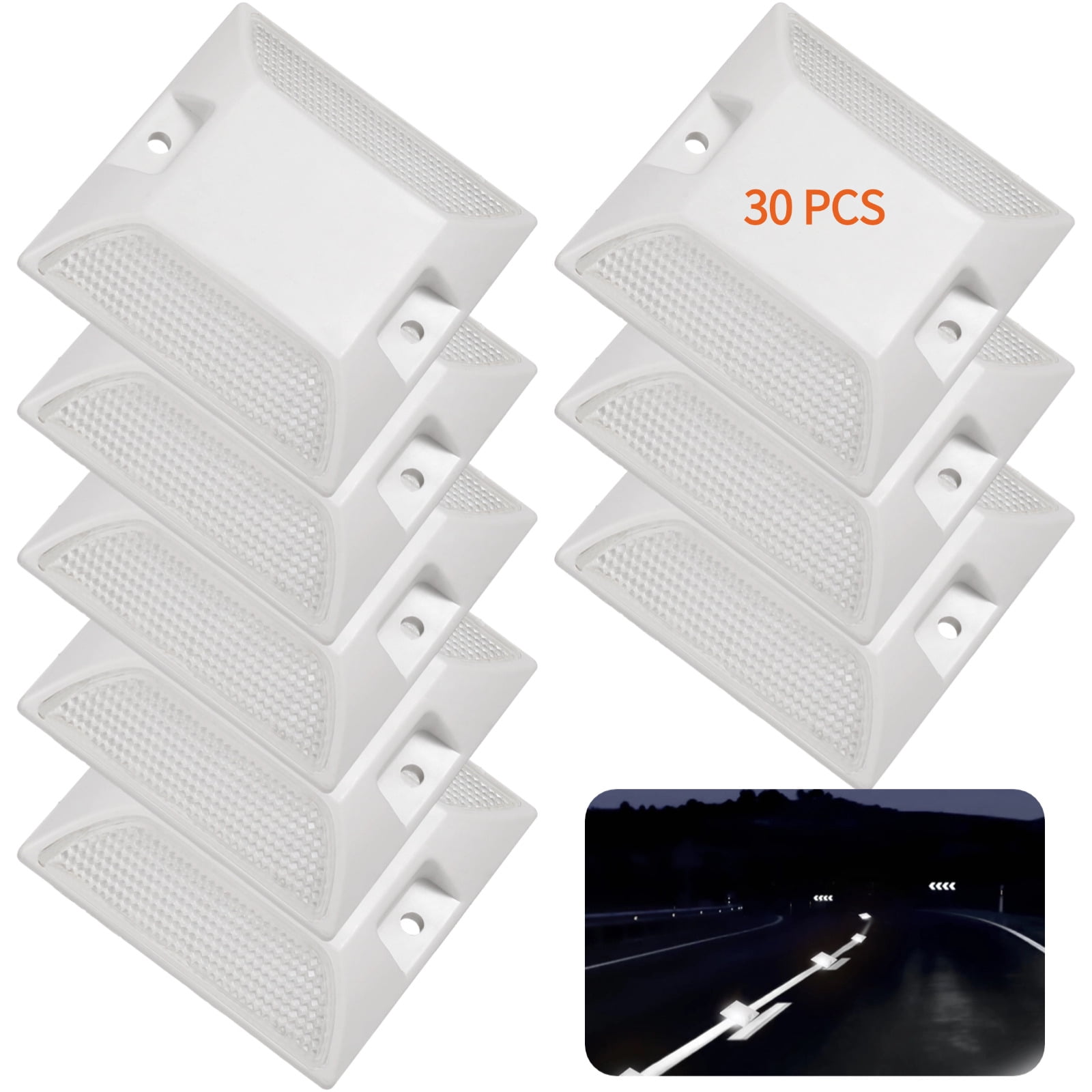 30 Pcs Road Reflectors, Reflective Street Pavement Markers, 3.7×3.7 ...