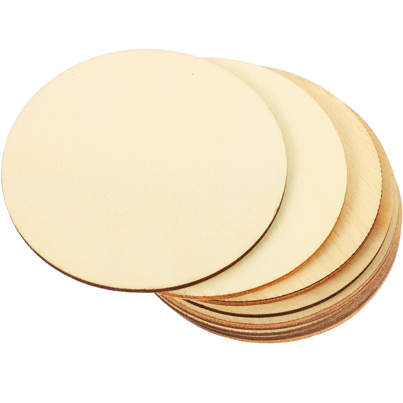 30 Pcs Round Wood Chips Blank Blanks Wooden Discs Carving Rounds ...