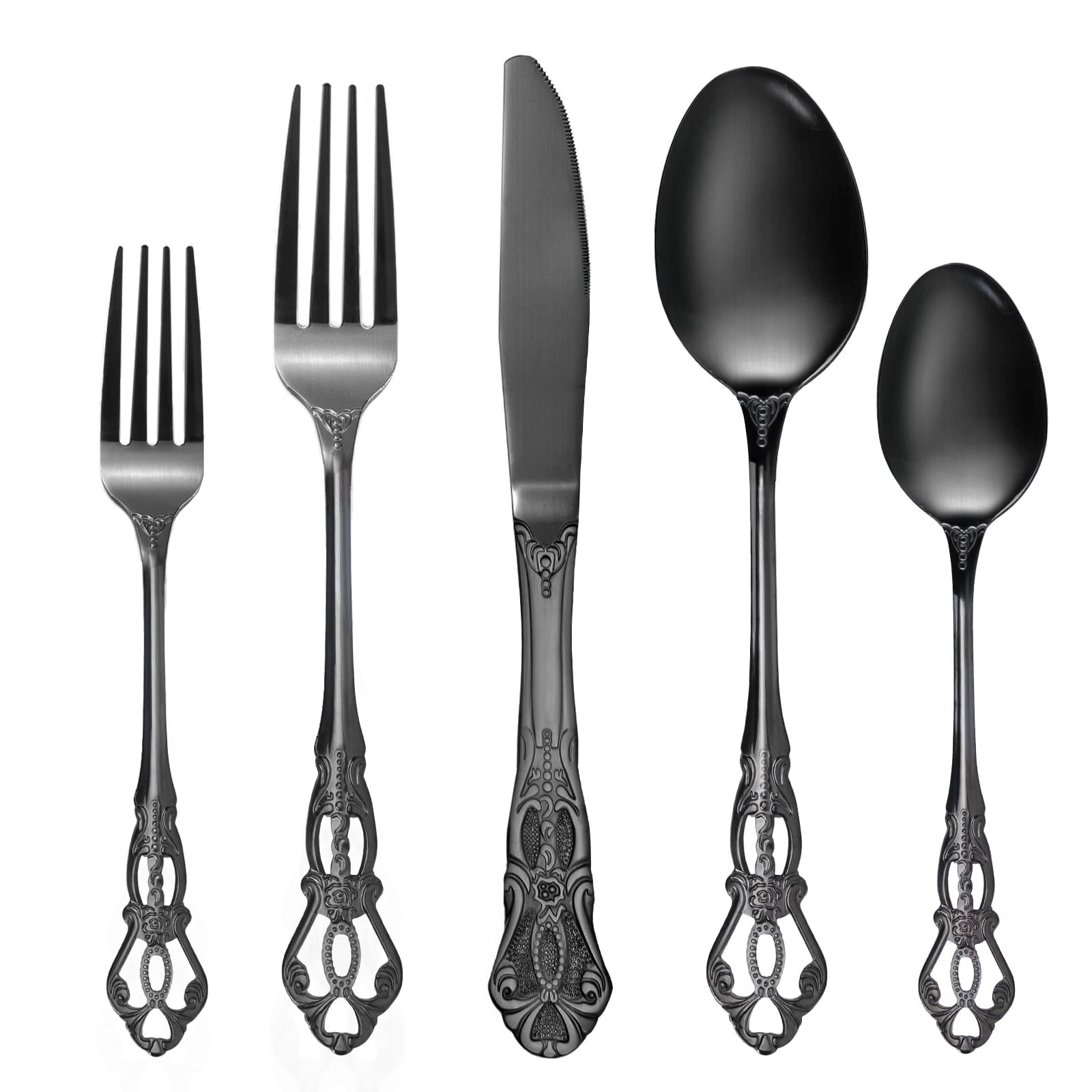 30 Pcs Royal Vintage Silverware Set for 6, Premium Stainless Steel ...