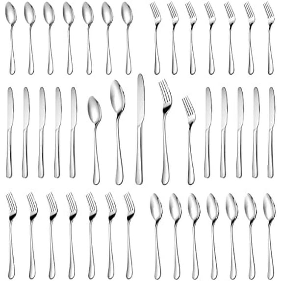 30 Pcs Silverware Set Service for 6,Premium Stainless Steel Flatware ...