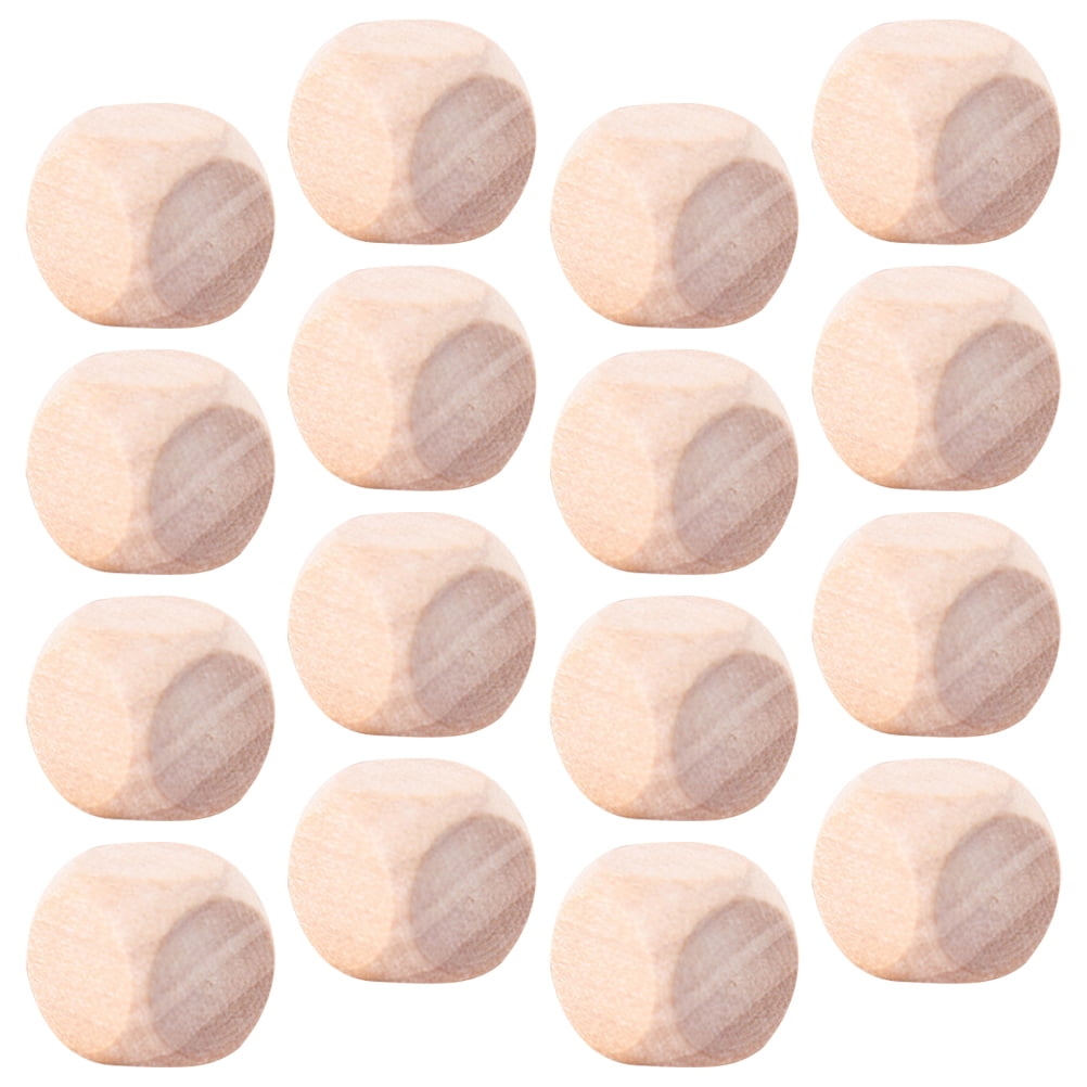 30 Pcs Six Sided Wooden Dice Childrens Toys Unfinished Blank Dices ...