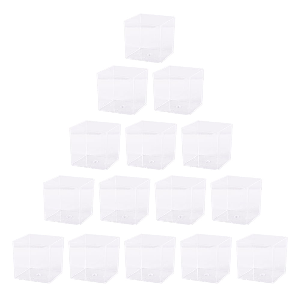 30 Pcs Small Square Box Mousse Cup Dessert Cups Ice Cream Cups Plastic ...