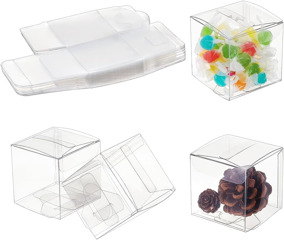 30 Pcs Square Transparent PVC Box 2.36×2.36×2.4 inch Plastic Clear Gift ...