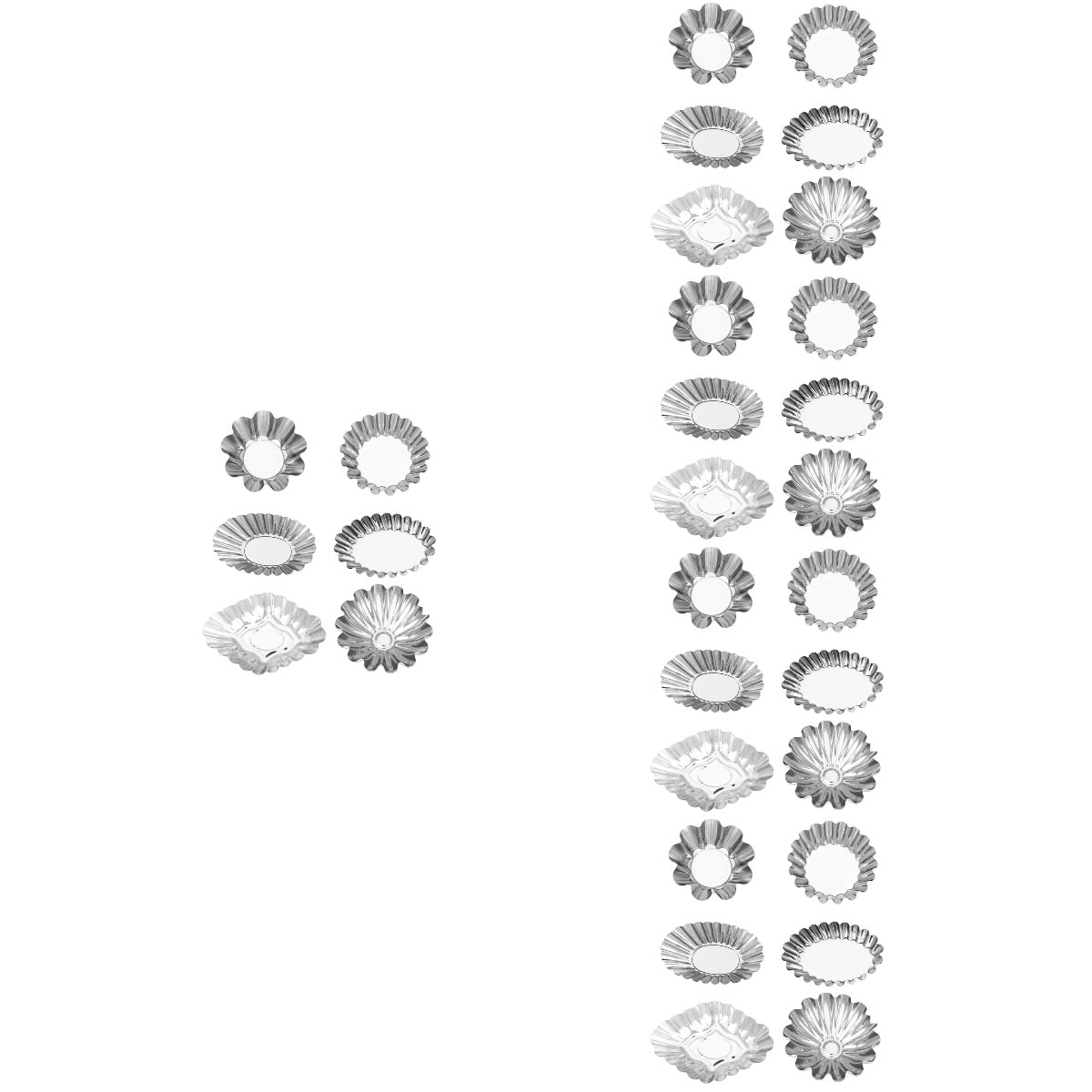 30 Pcs Stainless Steel Egg Tart Mold Paper Cups Baking Mold Bread Mold ...