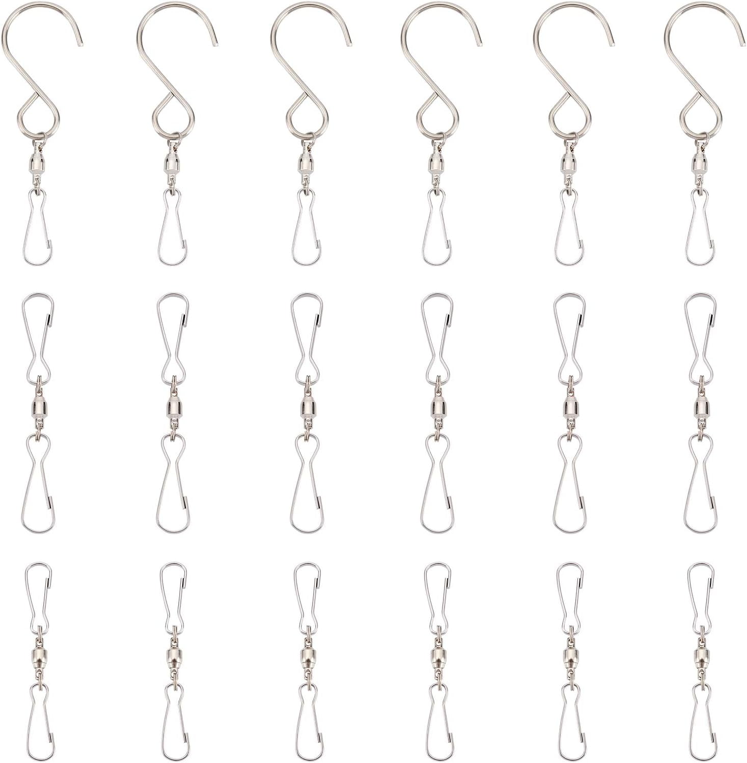 30 Pcs Stainless Steel Spinning Dual Clip Swivel Hooks for Wind ...