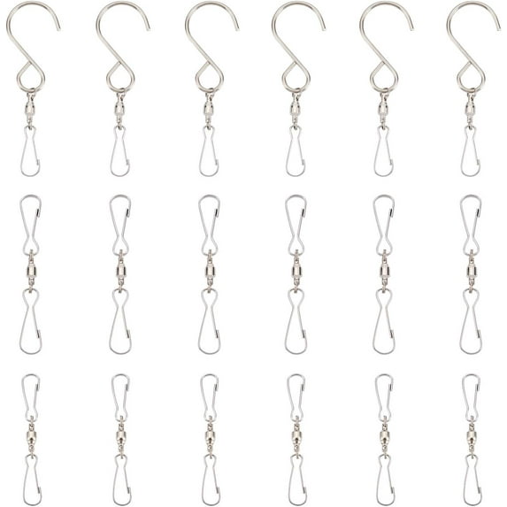 30 Pcs Stainless Steel Spinning Dual Clip Swivel Hooks for Wind ...